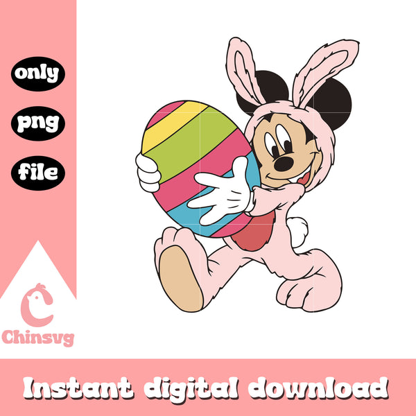 Pink mickey holding egg easter png, mickey mouse bunny png – Chinsvg
