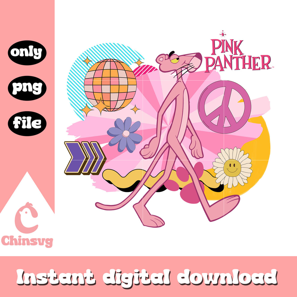 Pink panther cartoon disco design png, pink panther theme png – Chinsvg