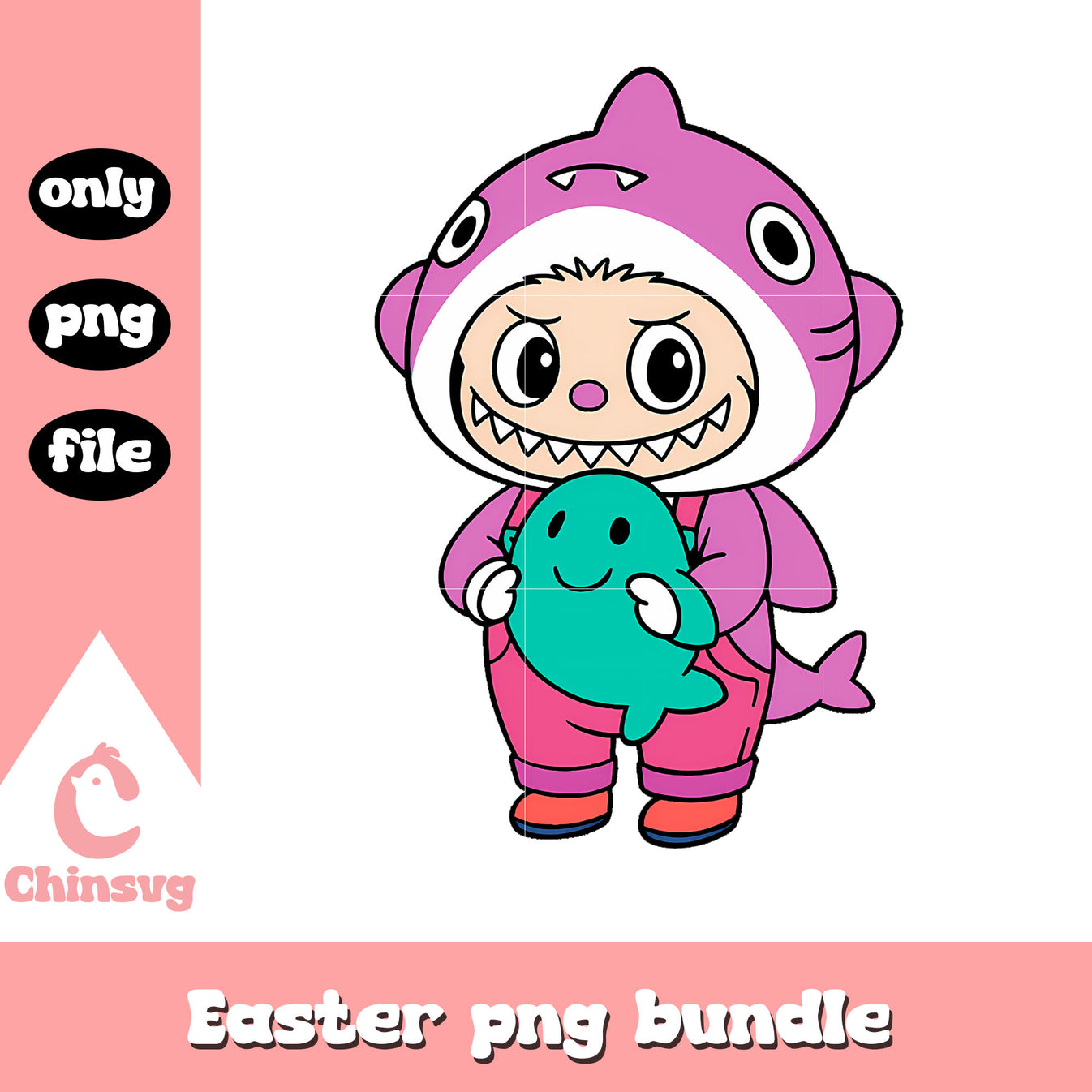 Pink purple baby shark labubu cute doll drawing png, labubu art png ...