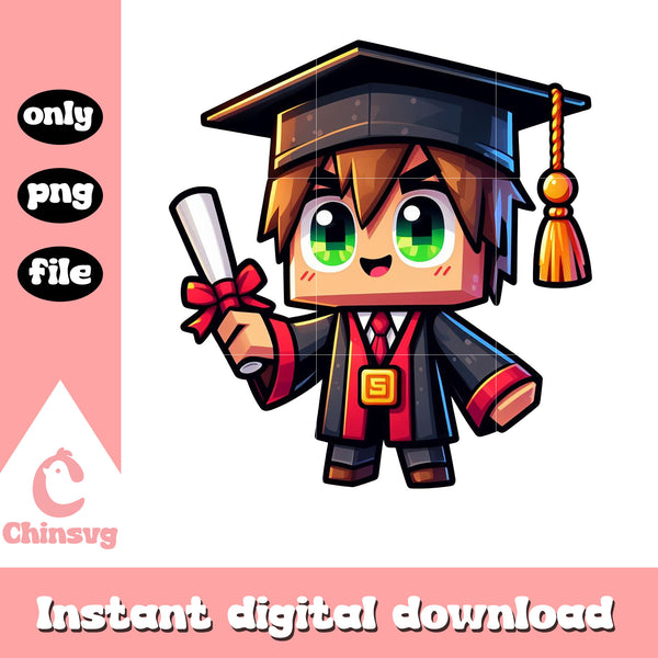 Player minecraft cute design graduation png, design day graduation png ...