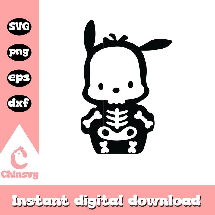 Pochacco skeleton halloween svg, pochacco svg, halloween hello kitty s ...