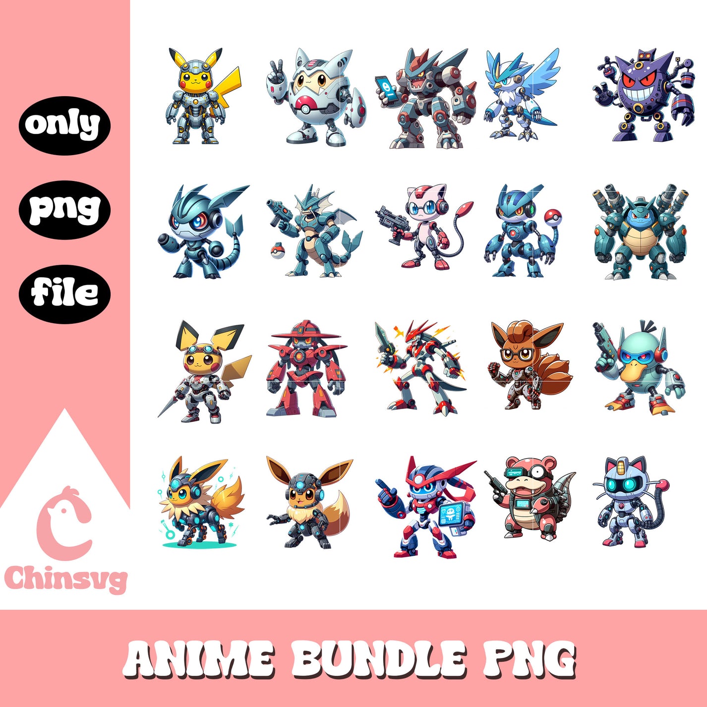 Pokemon character robot costume bundle png, pokemon movie png – Chinsvg