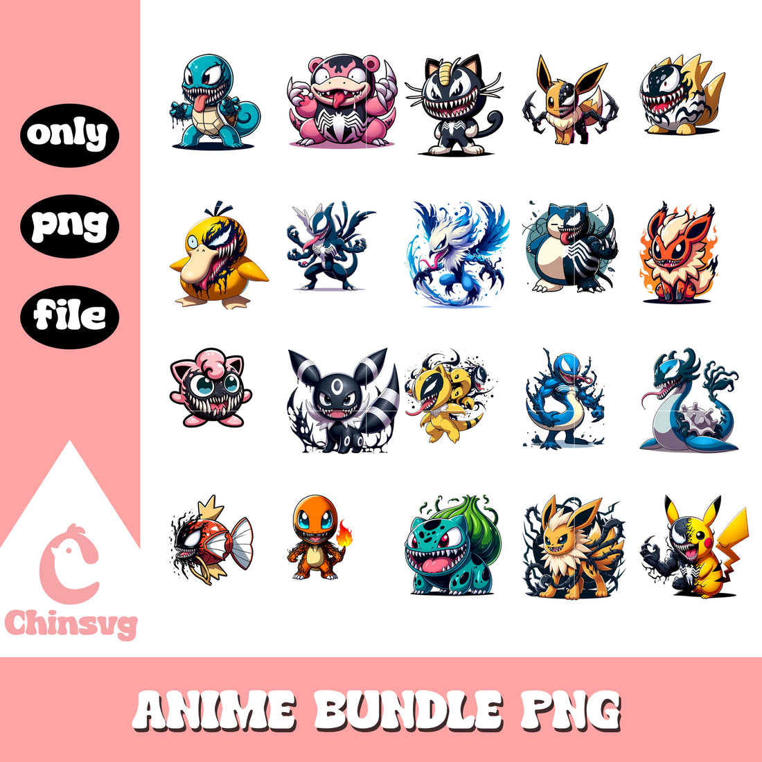 Pokemon cosplay venom design bundle png, venom png, anime png – Chinsvg