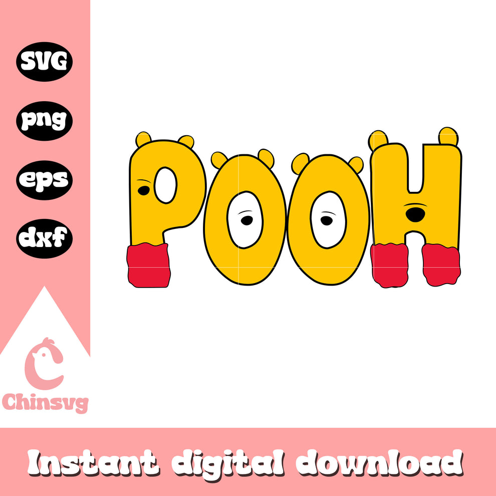 Pooh bear name design svg, winnie the pooh svg, disney svg – Chinsvg