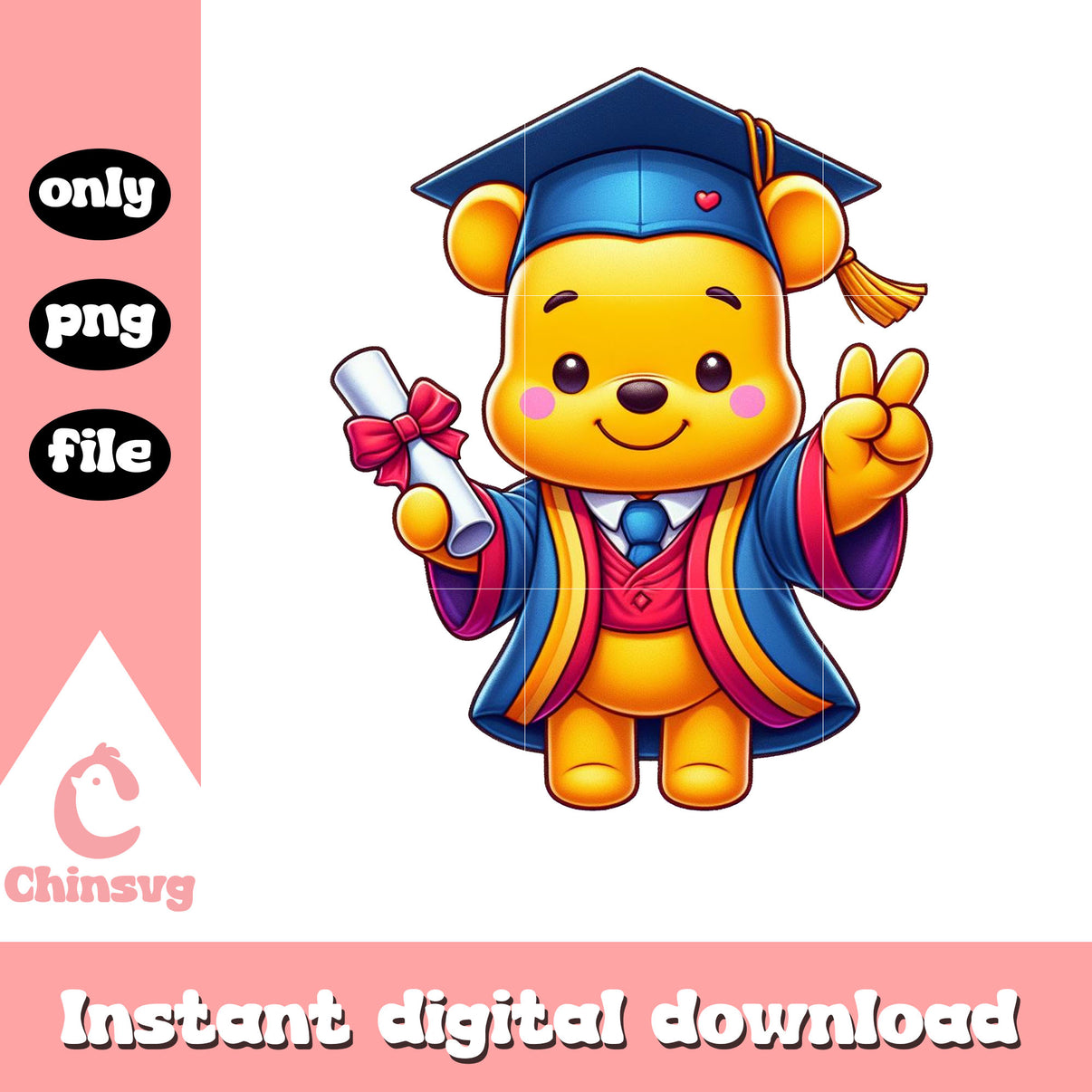 Pooh chibi graduation design png, day graduation design png – Chinsvg