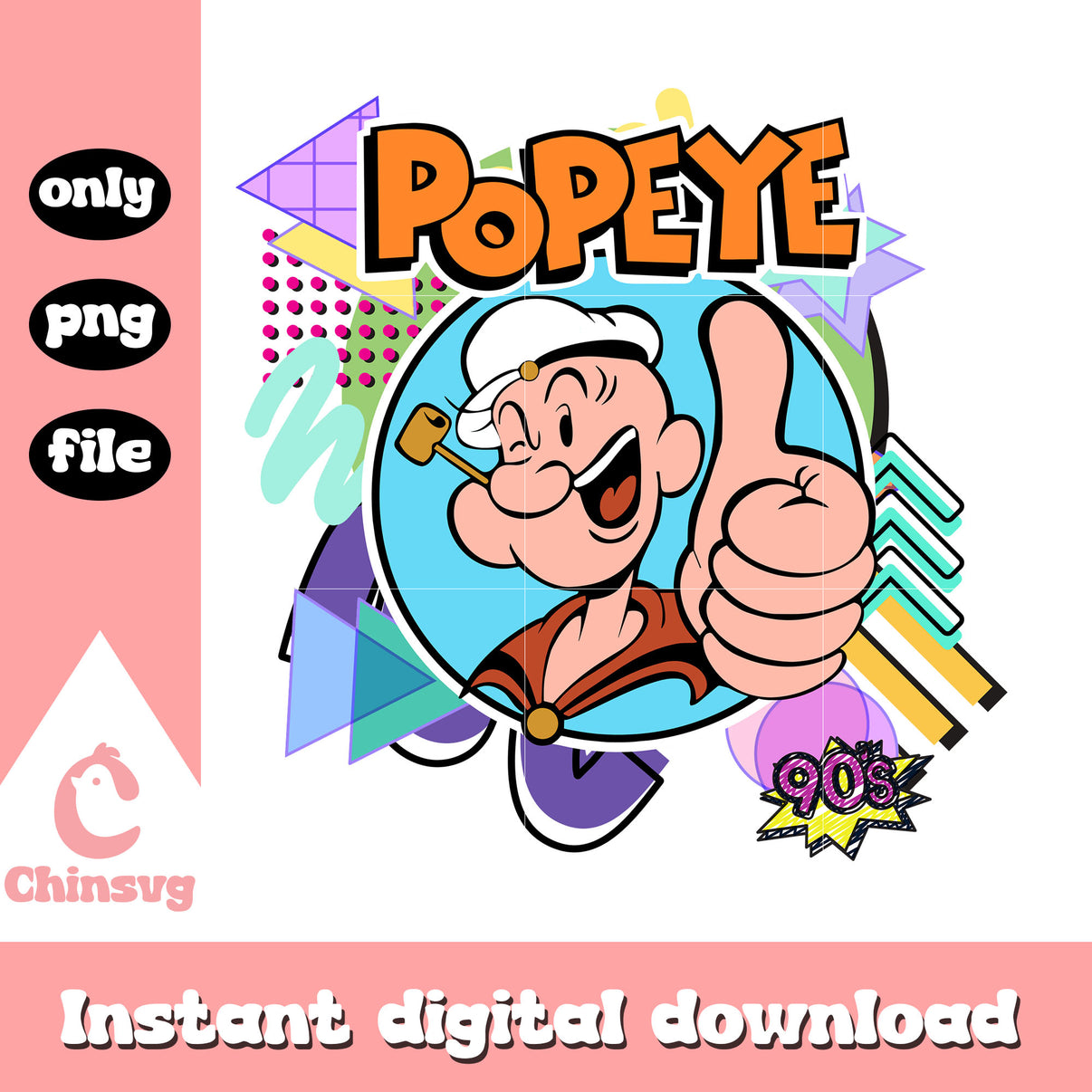 Popeye character like design png, thimble theatre png – Chinsvg
