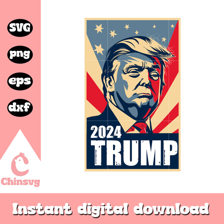 Portrait trump 2024 design svg, donald trump svg, trump 2024 svg – Chinsvg