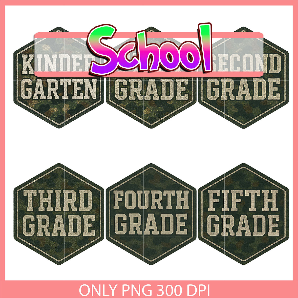 Preppy back to school design bundle png, kindergarten png – Chinsvg