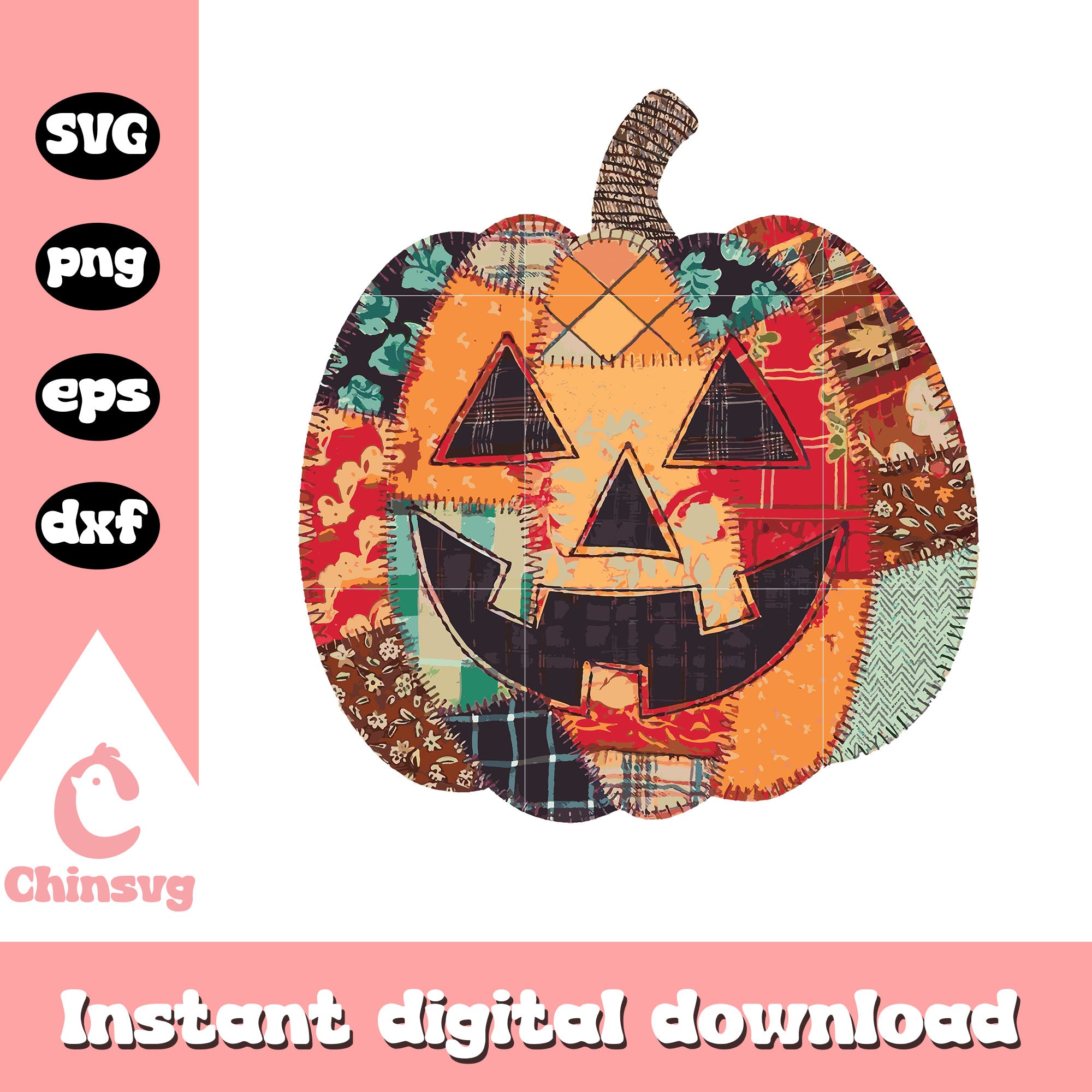 Preppy floral fall pumpkin design svg, halloween pumpkin svg – Chinsvg