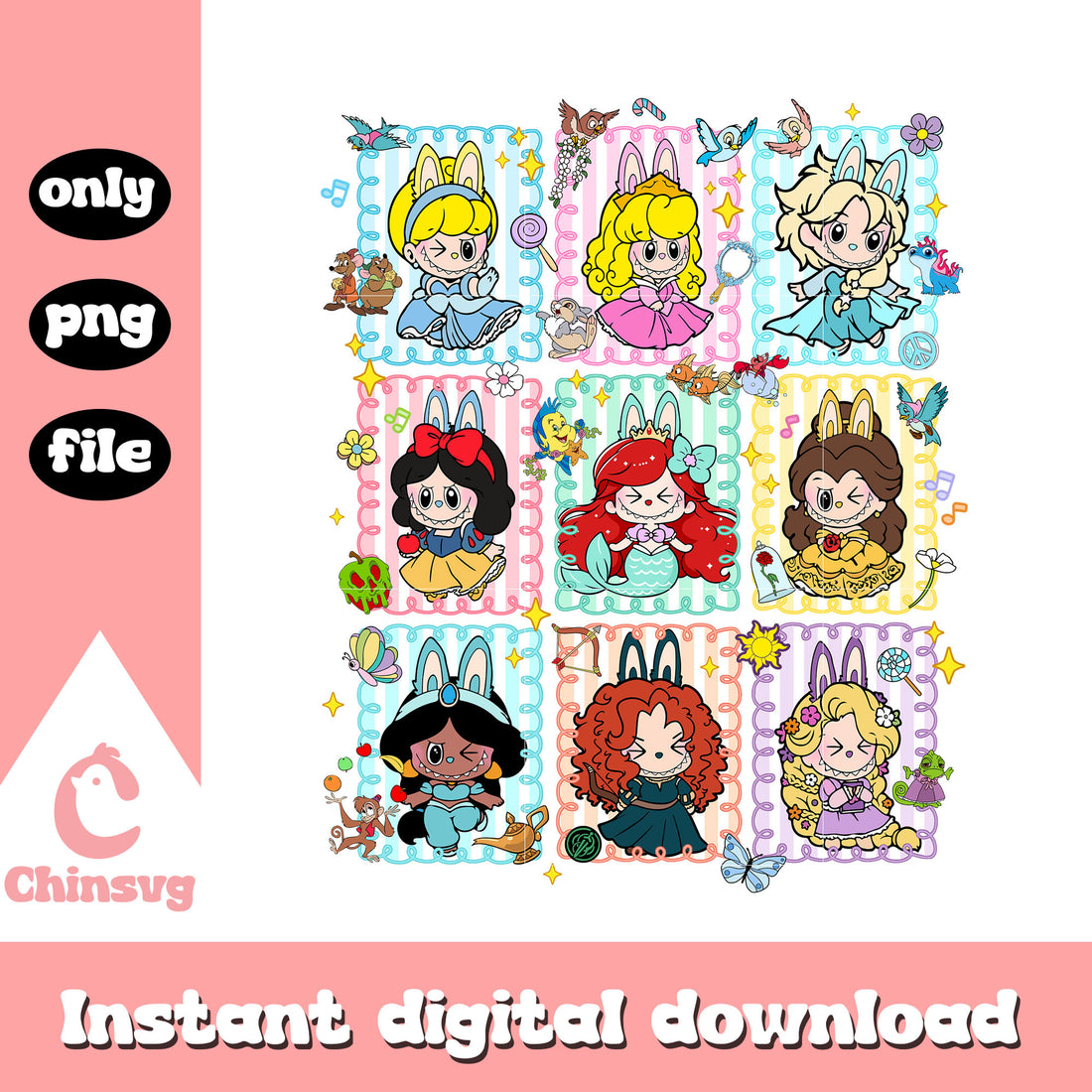 Princess disney labubu doll costume design png, costume labubu png ...