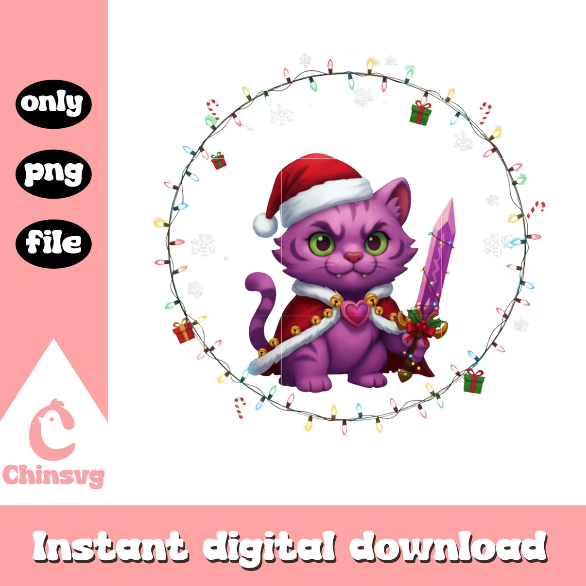 Purple derpy tiger kpop christmas lights png, demon hunters png – Chinsvg