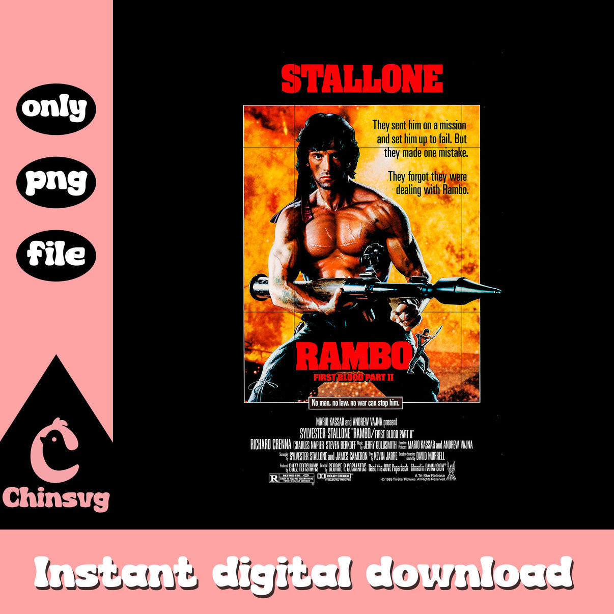Rambo first blood music video png, music albums png, rock and roll png ...