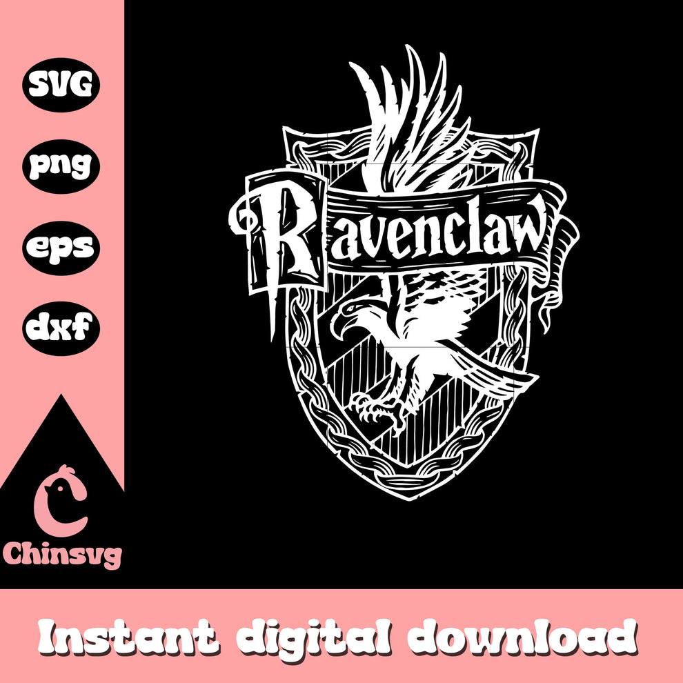 Ravenclaw house black white design svg, ravenclaw house svg – Chinsvg
