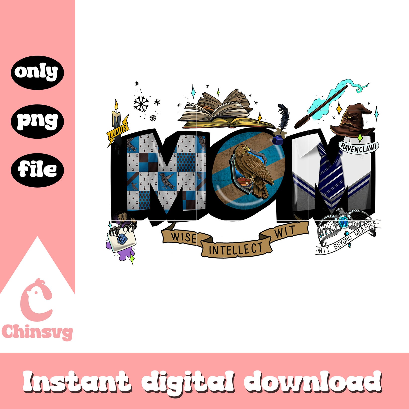 Ravenclaw mom font design png, harry potter png, mom png – Chinsvg