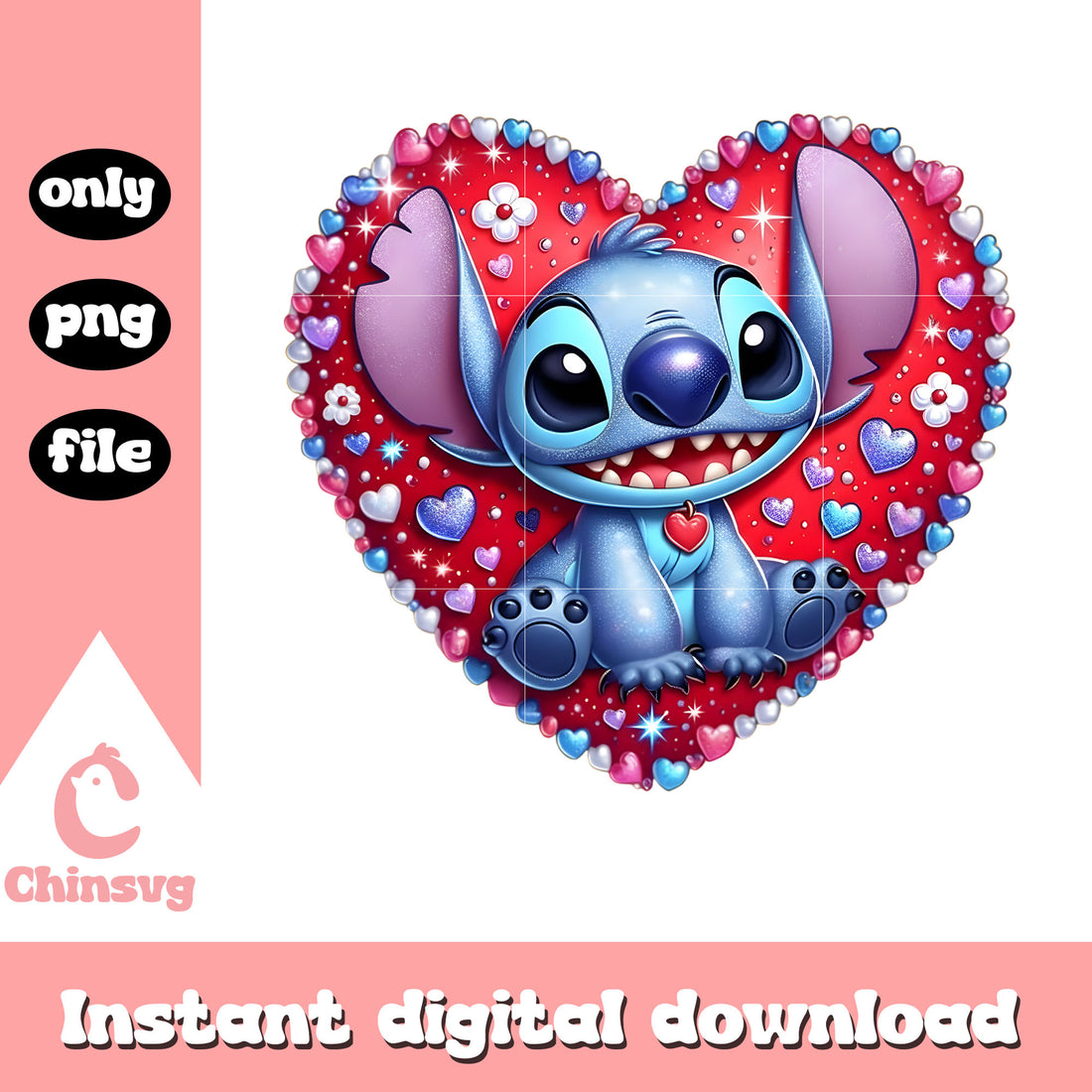 Red hearts stitch valentine png, stitch valentine png – Chinsvg