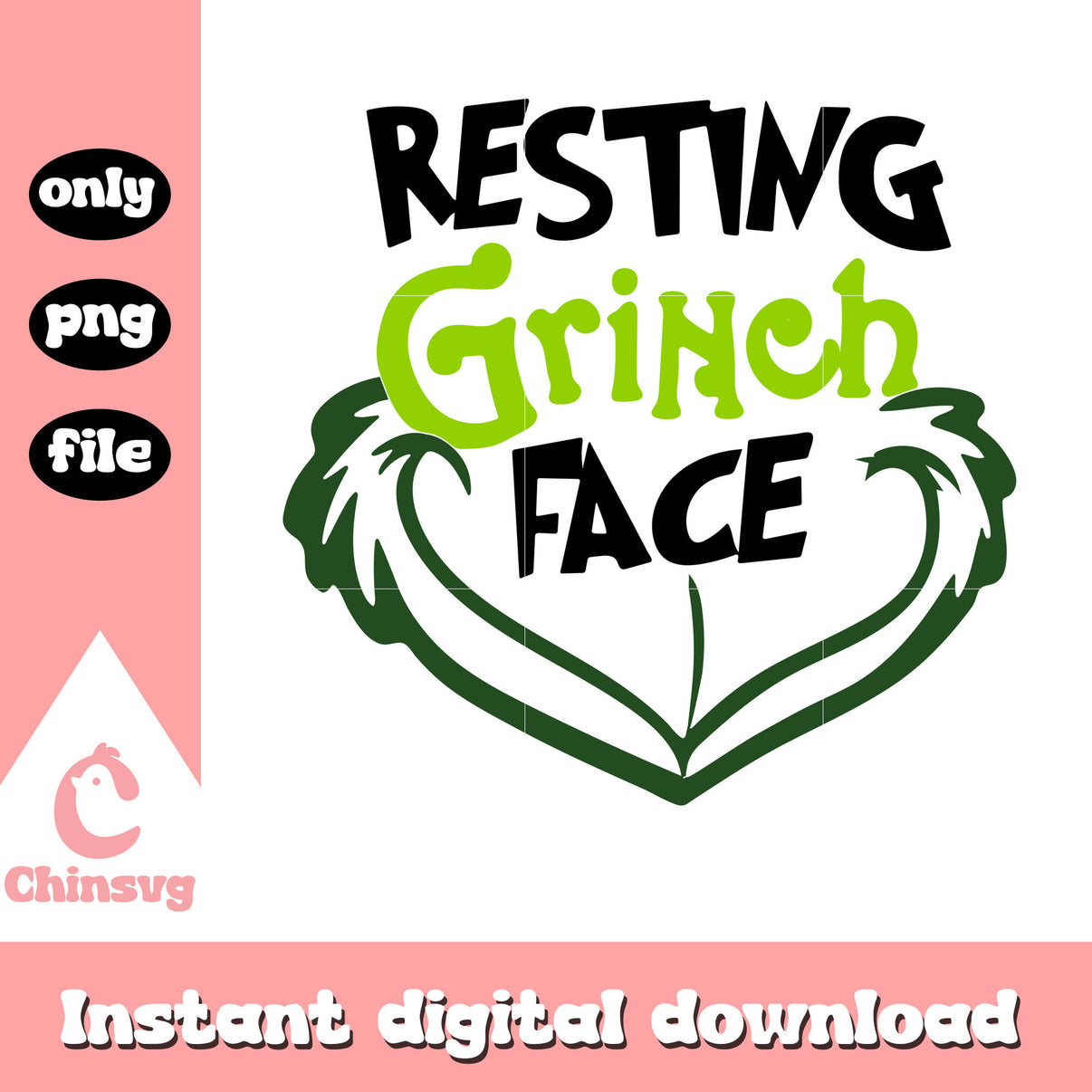 Resting grinch face design png, grinch drawing png – Chinsvg