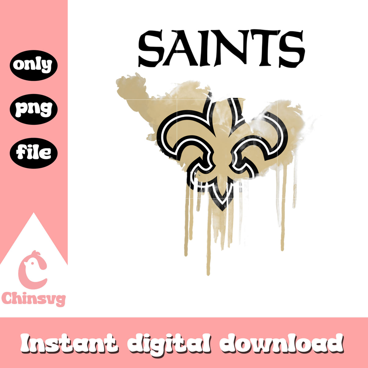 Retro Saints logo design png, New Orleans Saints team png – Chinsvg
