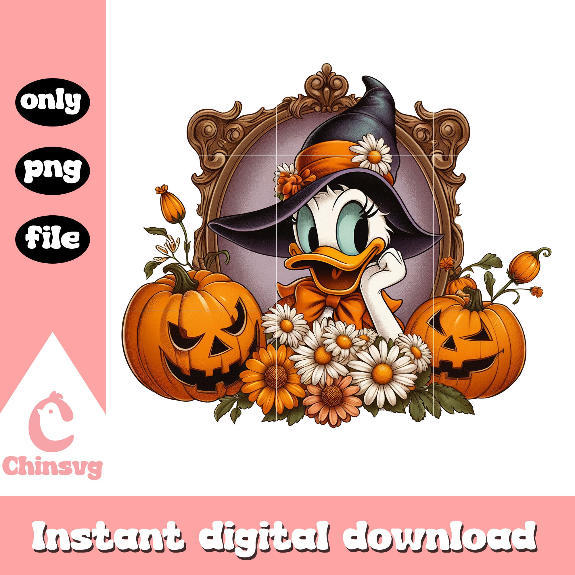 Retro daisy duck an dpumpkin png, the witch png, daisy character png ...