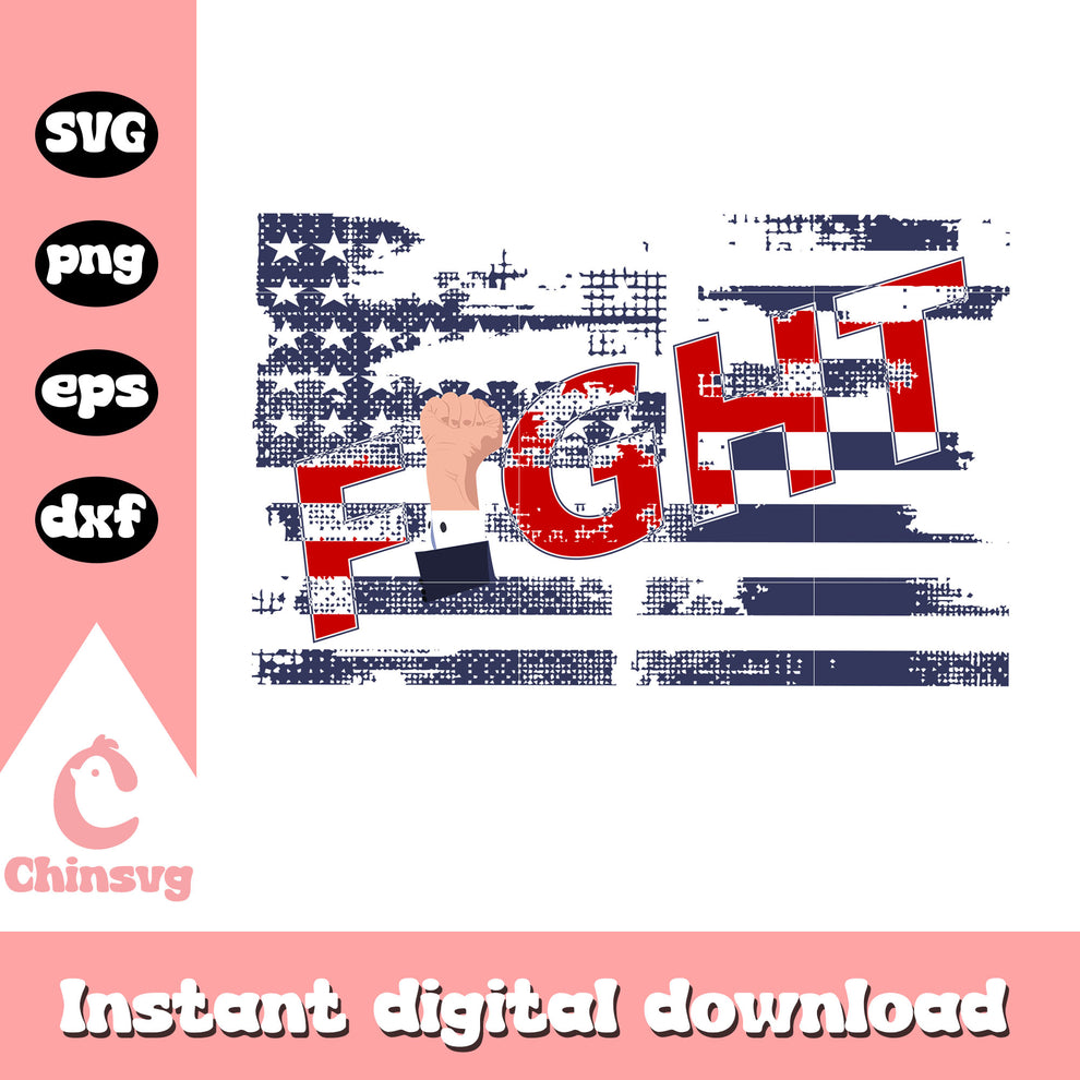 Retro donald trump hand design svg, donald trump fight svg – Chinsvg