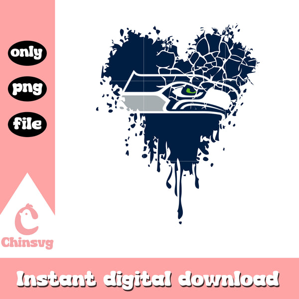 Retro heart Seattle Seahawks logo png, Seattle Seahawks team png – Chinsvg