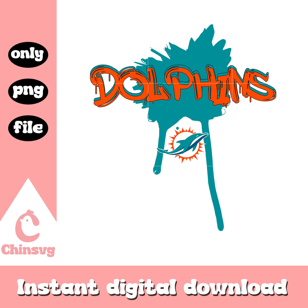 Retro nfl Dolphins logo design png, nfl Miami Dolphins png – Chinsvg