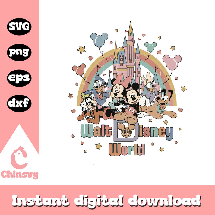 Retro walt disney world svg, Mickey and friends svg, disney svg – Chinsvg