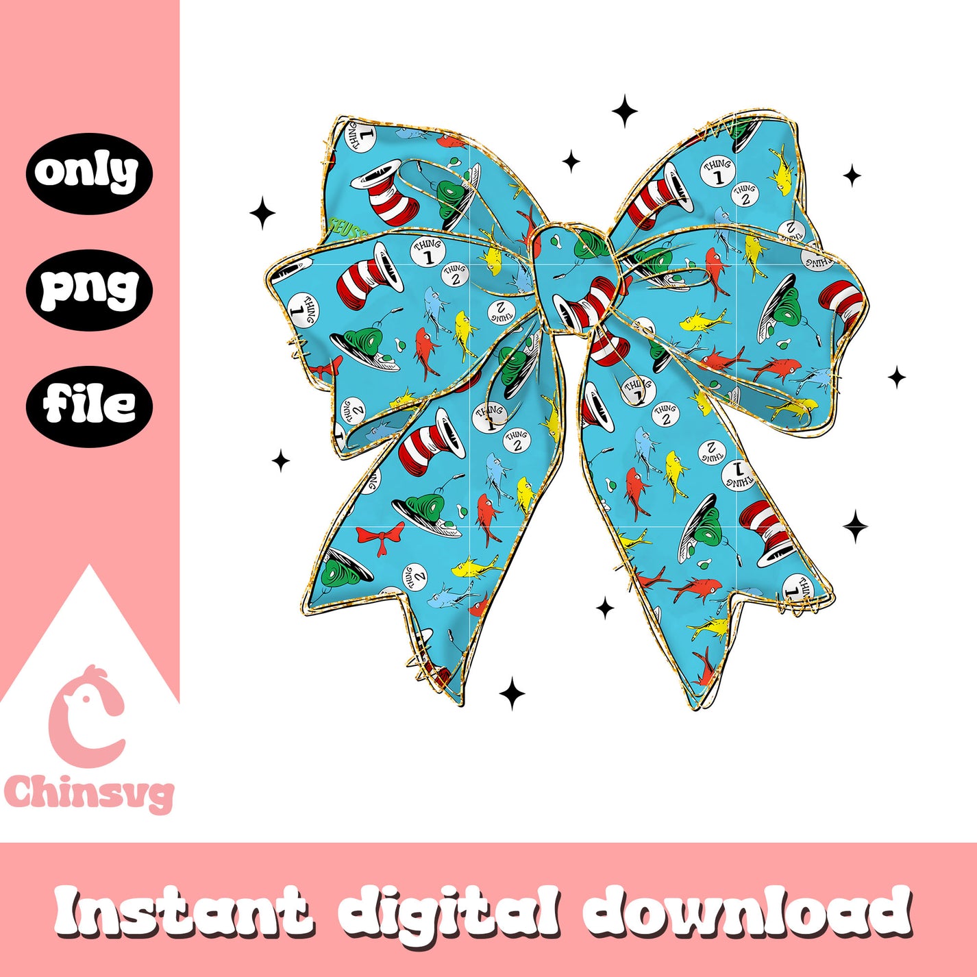 Ribbon retro bluey dr seuss png, dr seuss characters png – Chinsvg
