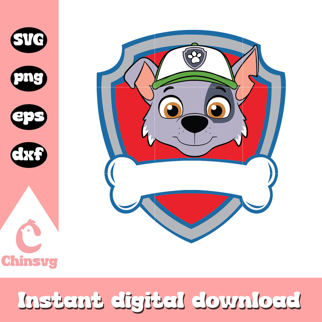 Rocky character face paw patrol logo svg, paw patrol logo svg – Chinsvg
