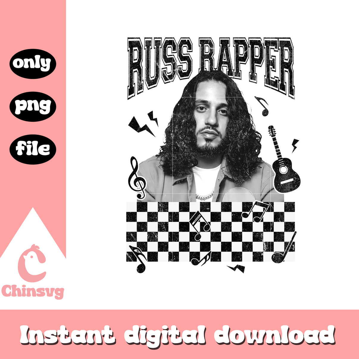 Russ rapper black design png, russ png, music concert tee png – Chinsvg