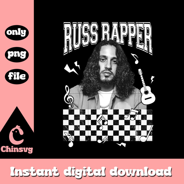 Russ rapper black white design png, american singer png – Chinsvg