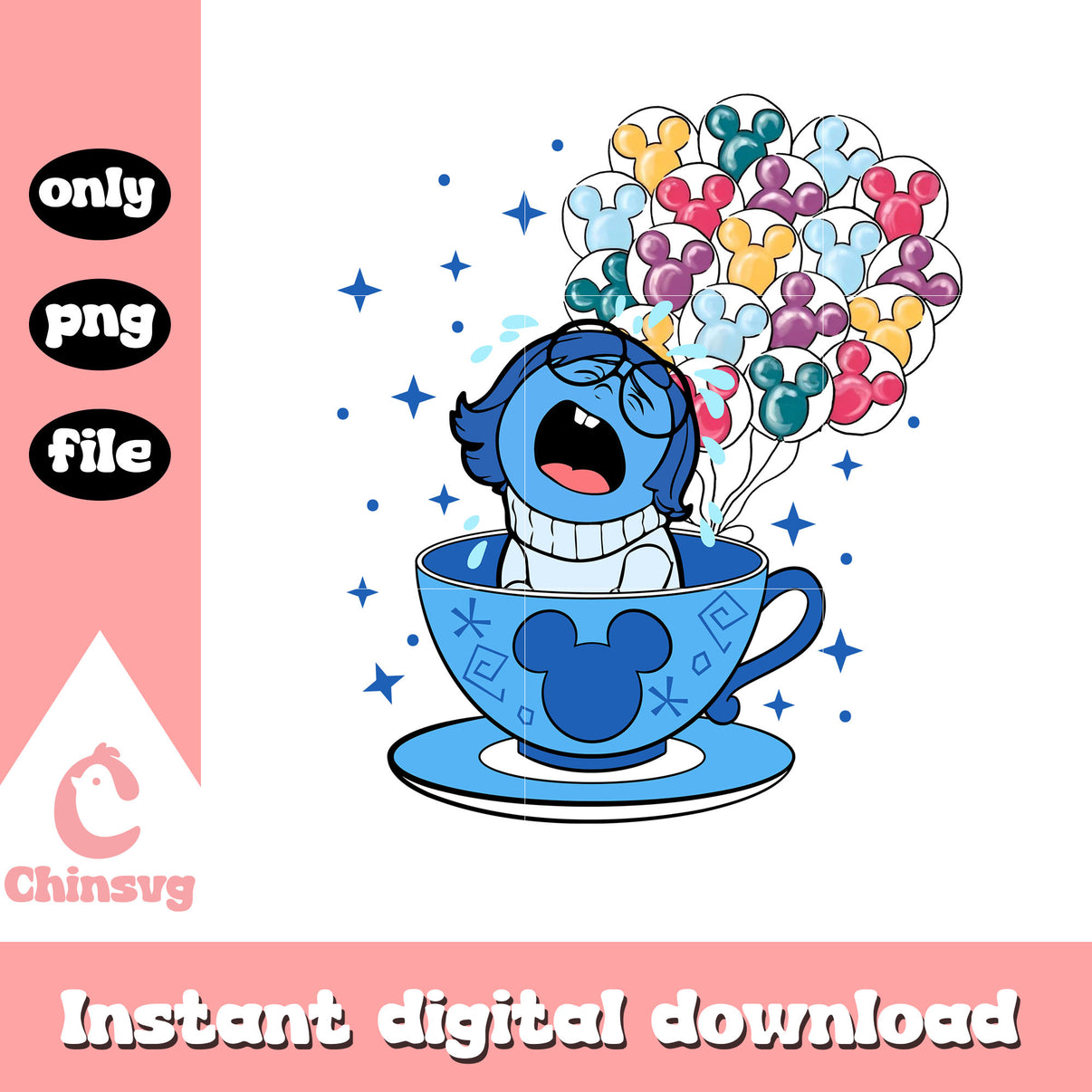 Sadness character tea cup balloon png, emotions characters png – Chinsvg
