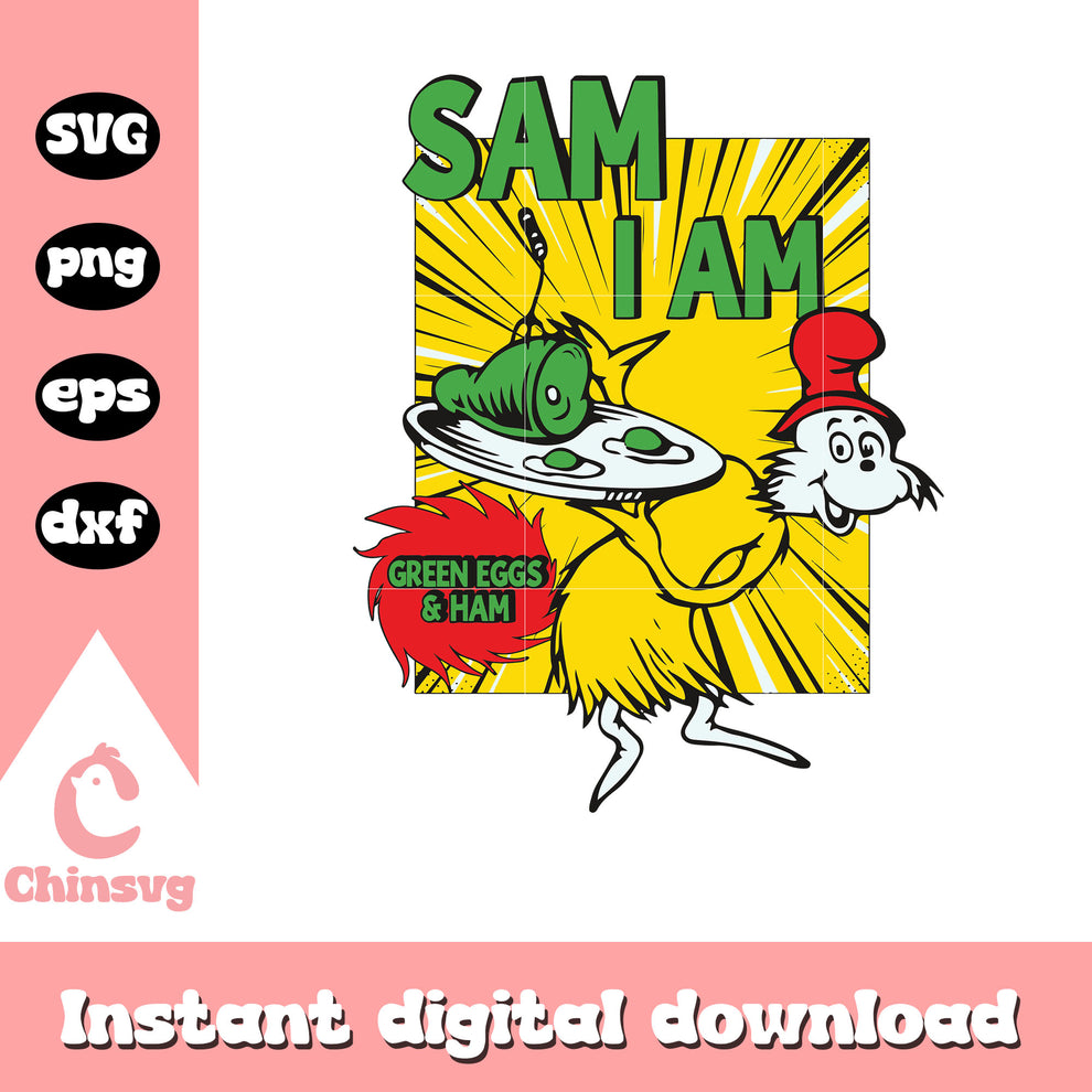 Sam I am character svg, green eggs and ham svg, sam I am svg – Chinsvg