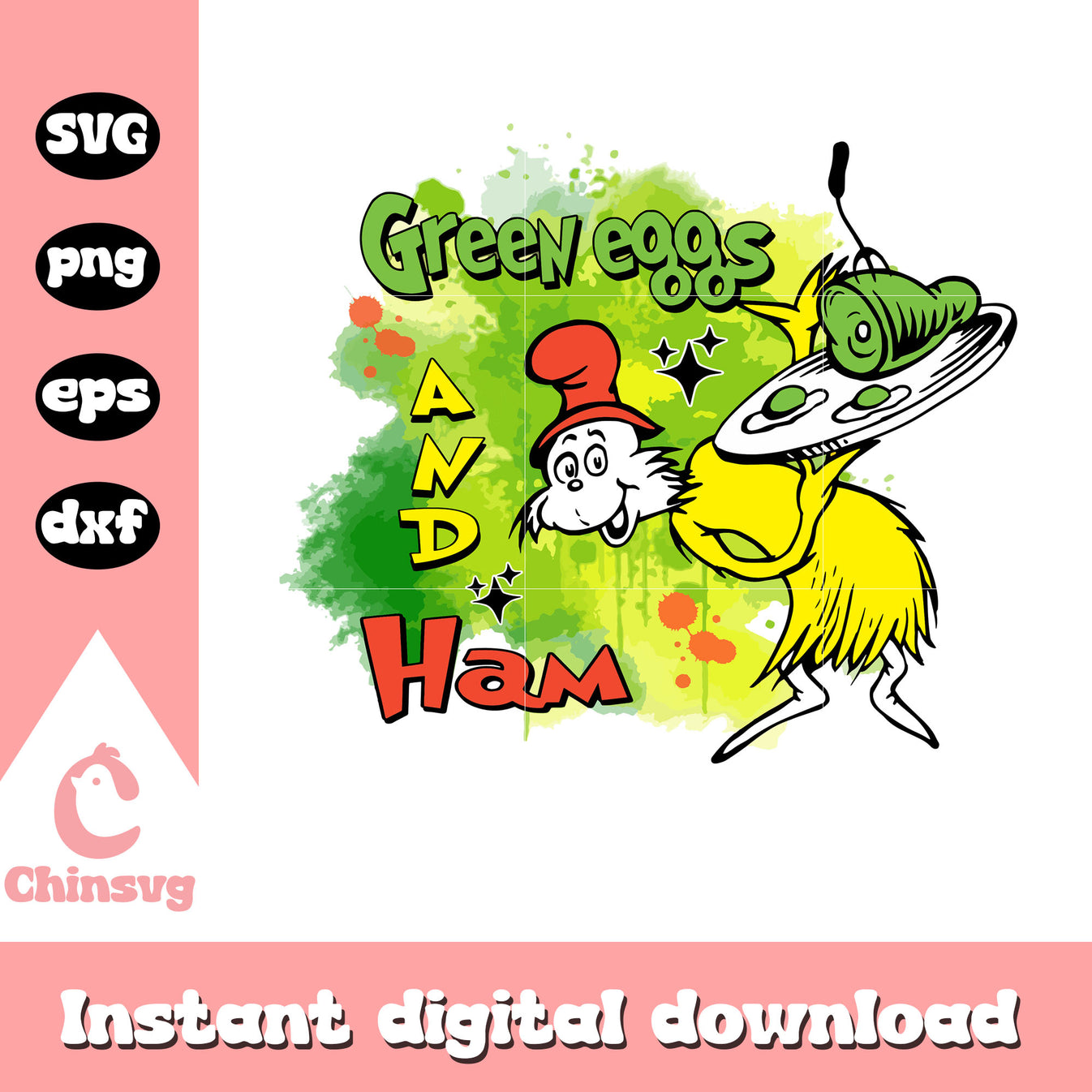 Sam I am green eggs and ham svg, green eggs and ham svg, cartoon svg ...