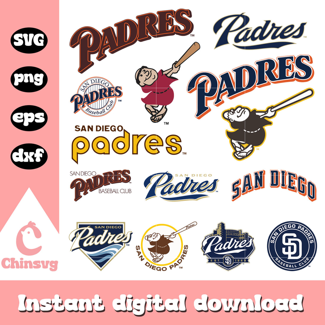 San diego padres logo design bundle svg, san diego padres svg – Chinsvg