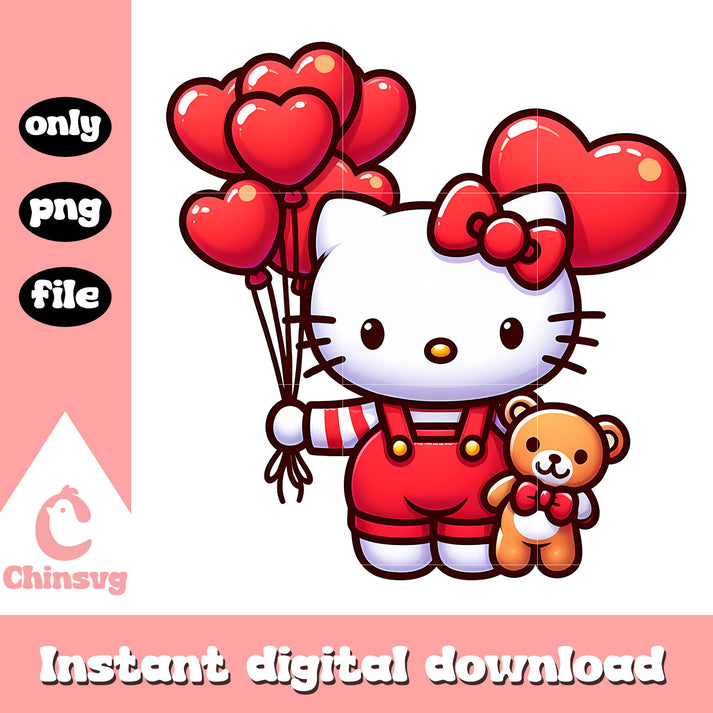 Sanrio hello kitty teddy bear png, valentine's day png – Chinsvg