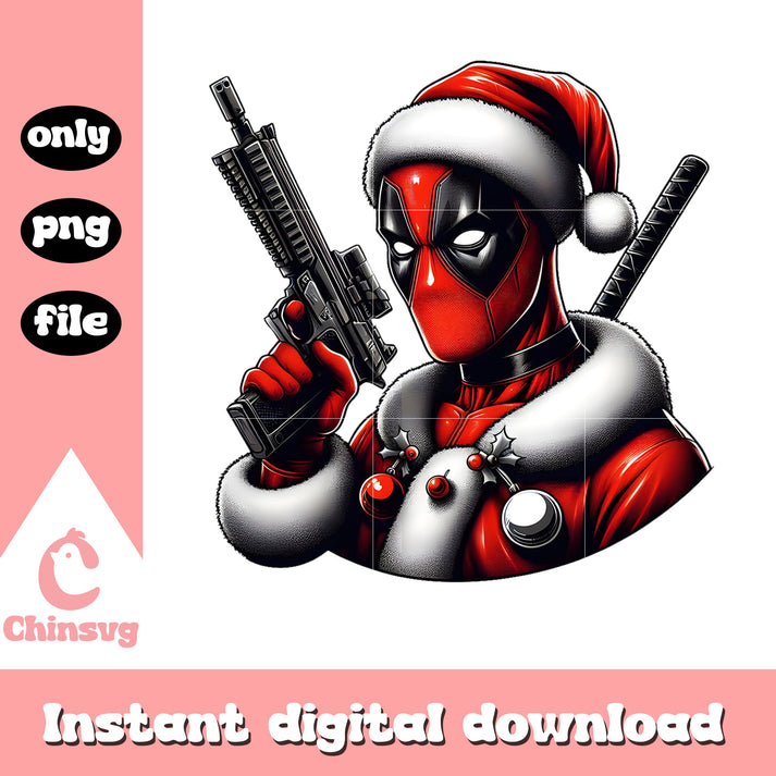 Santa deadpool hand gun christmas png, deadpool character png – Chinsvg