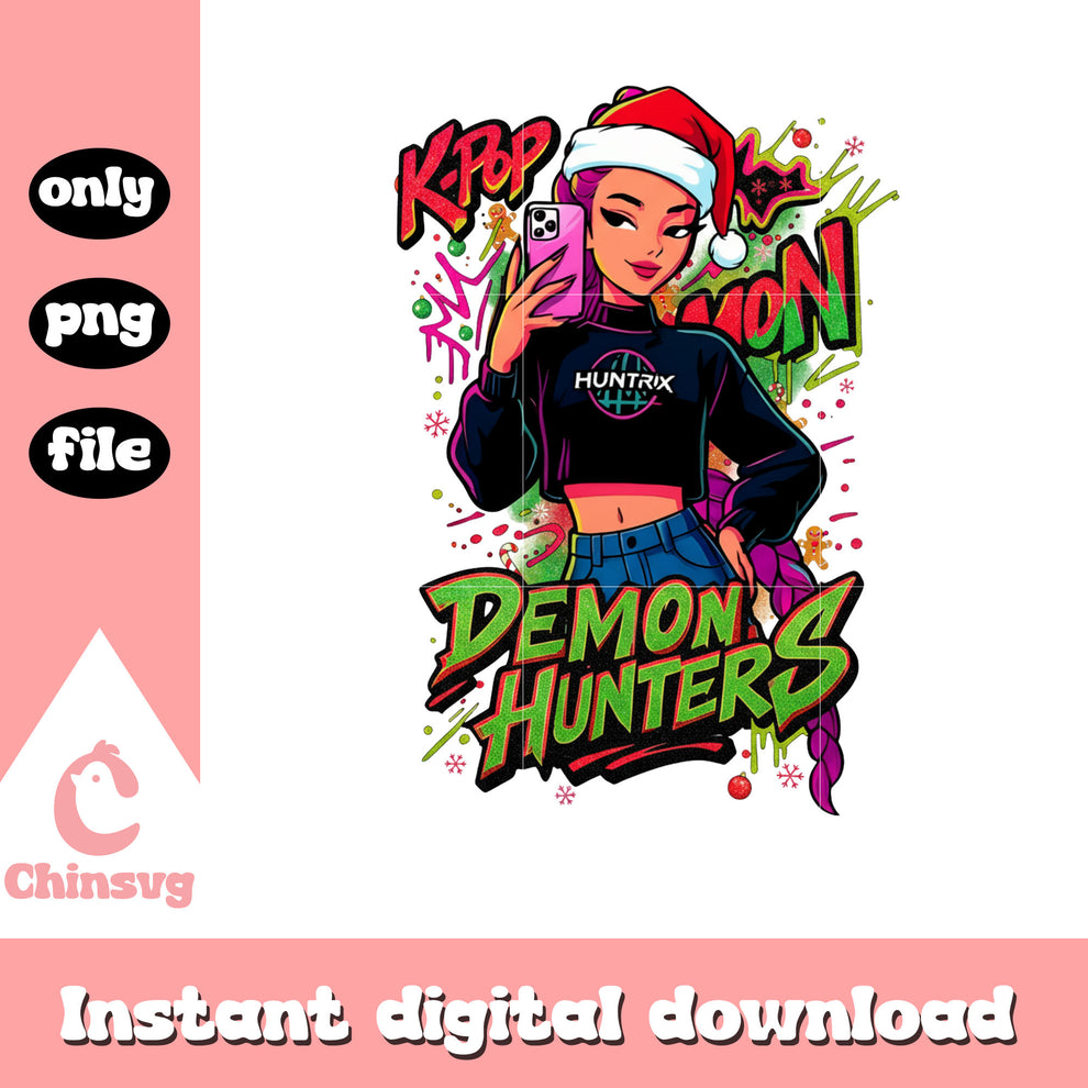 Santa rumi selfie christmas png, kpop demon hunters rumi png – Chinsvg