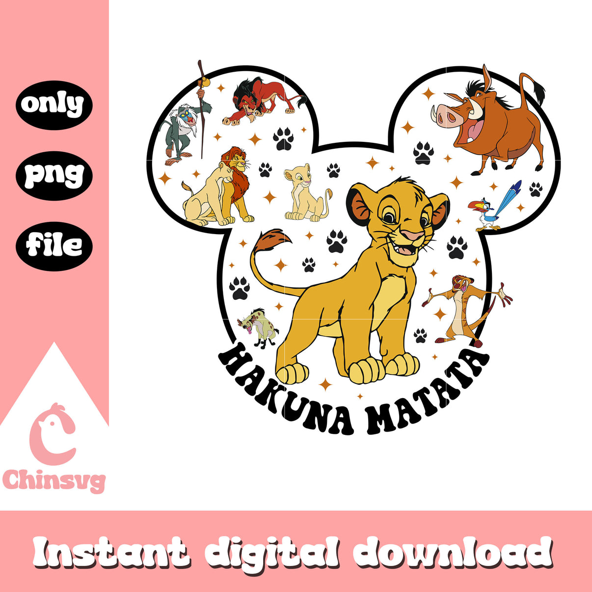 Simba hakuna matata mickey head bow png, simba lion king png – Chinsvg