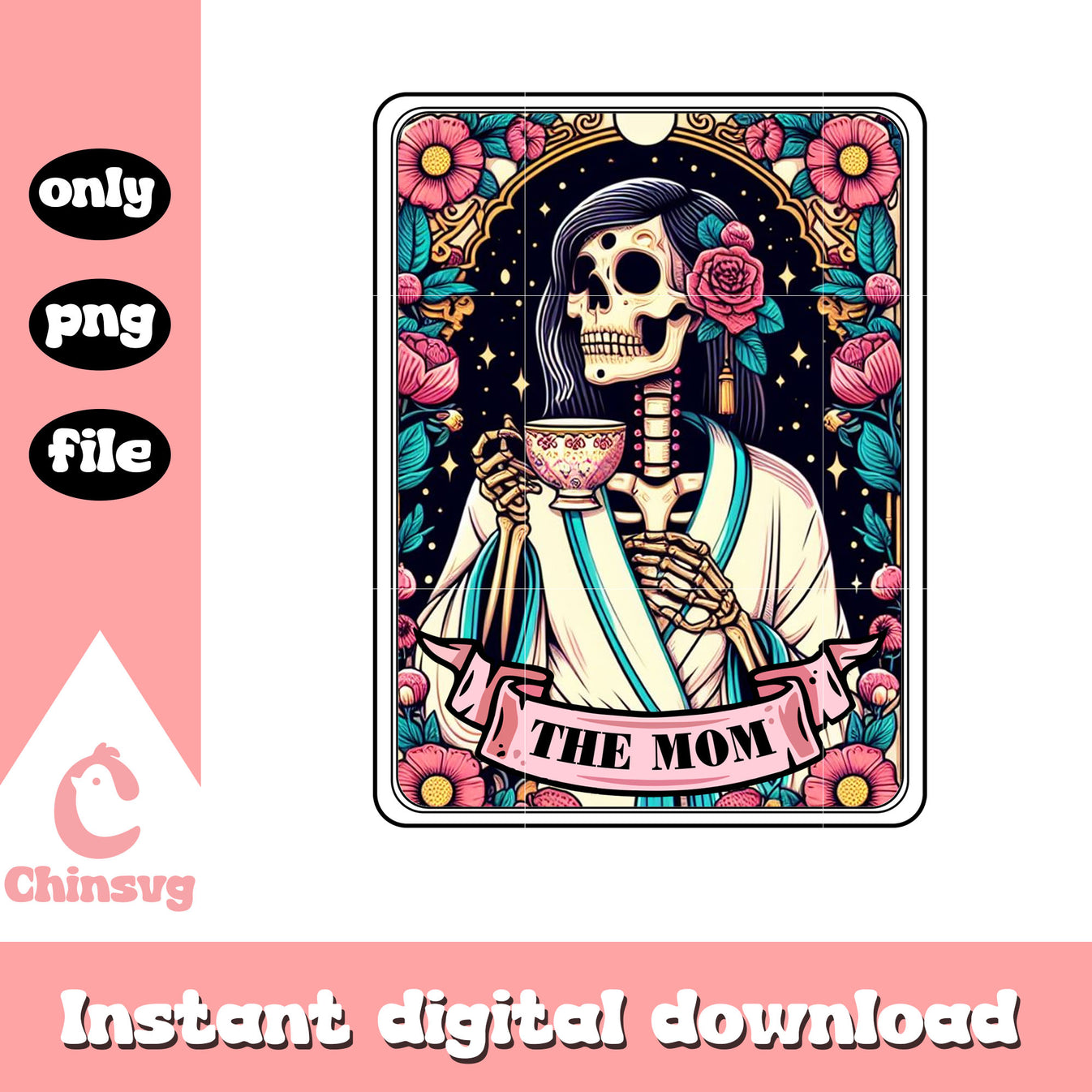 Skeleton mom tarot card png, the mom png, tarot card png – Chinsvg