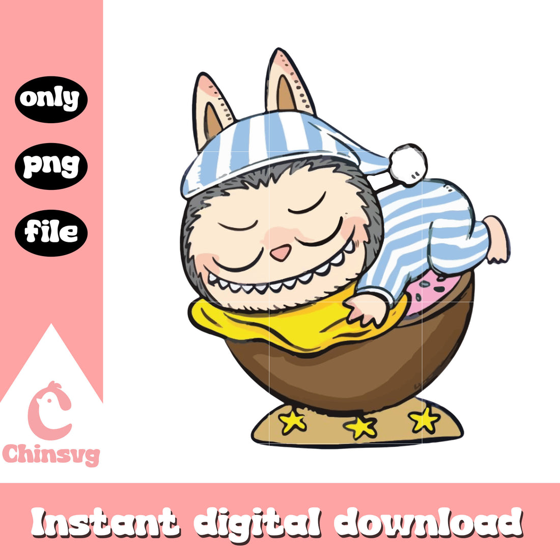 Sleeping labubu cute doll design png, the monsters labubu png – Chinsvg