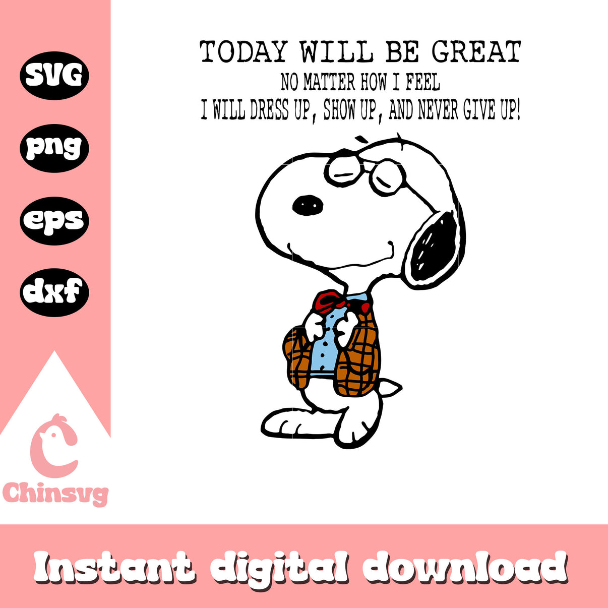 Snoopy today will be great svg, snoopy character svg – Chinsvg
