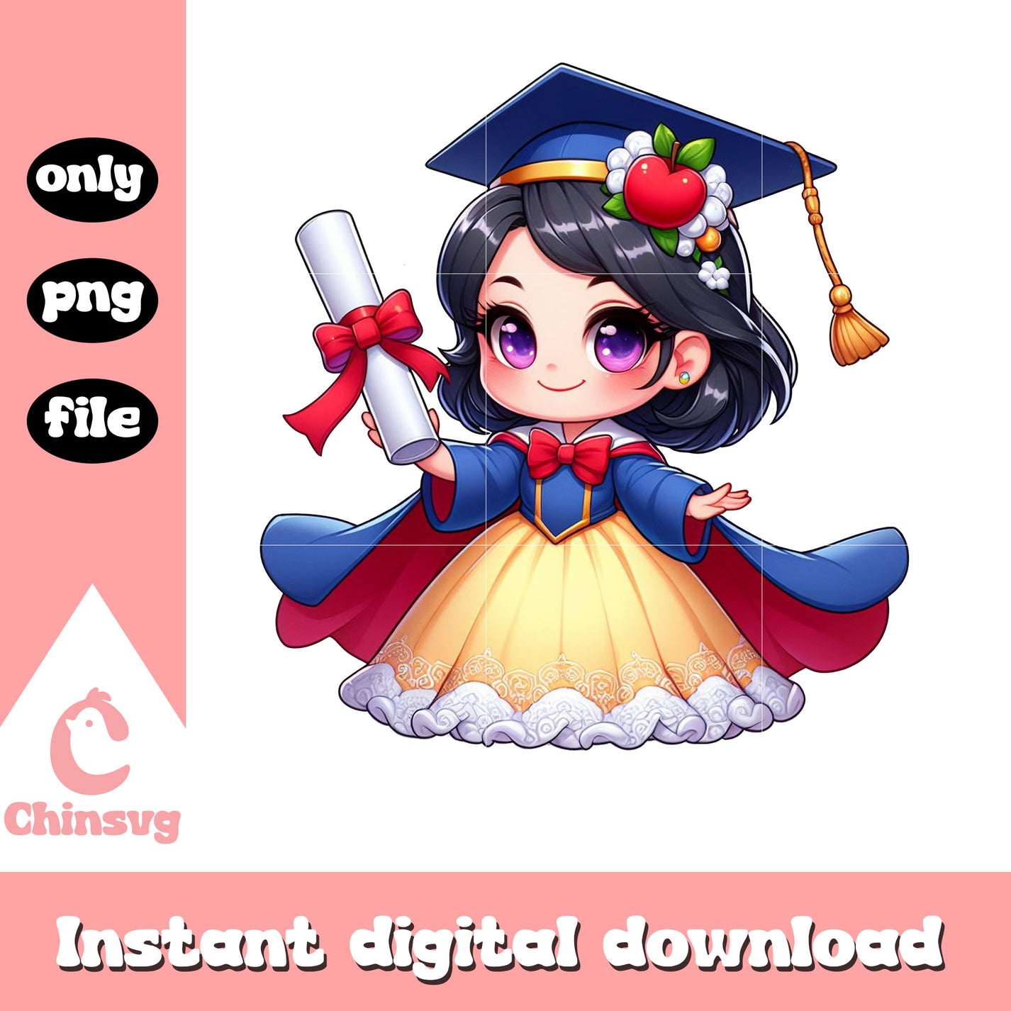 Snow white chibi graduation design png, disney snow white png – Chinsvg
