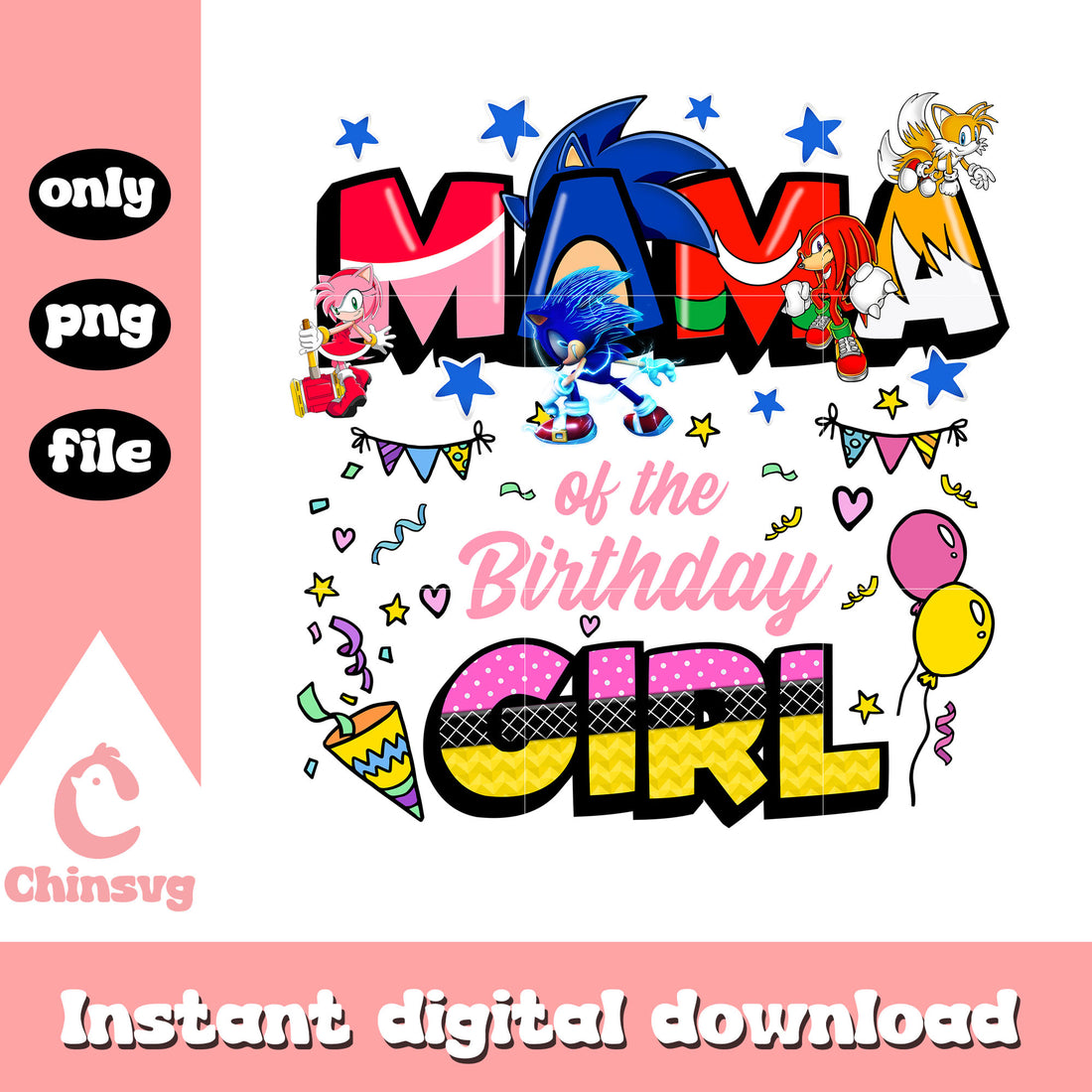 Sonic character mama birthday girl png, cartoon character png – Chinsvg