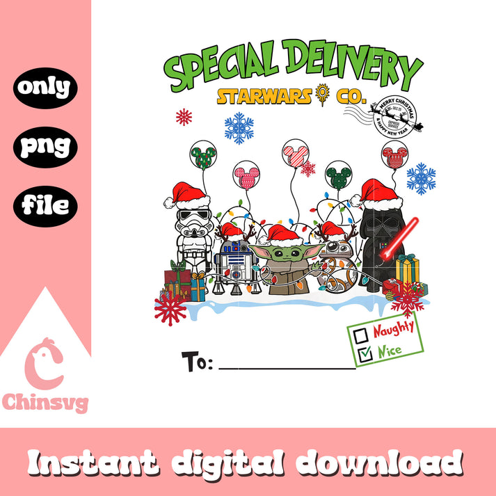 Special delivery starwars and co png, star wars christmas png – Chinsvg
