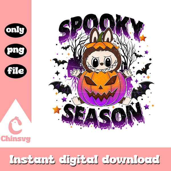 Spooky season labubu pumpkin monster labubu png, labubu halloween pump ...