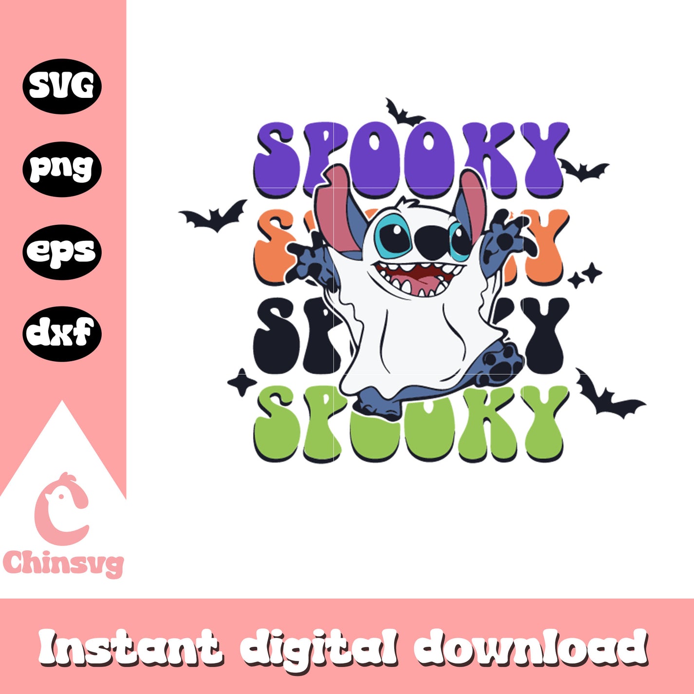Spooky stitch ghost svg, spooky svg, stitch character svg – Chinsvg