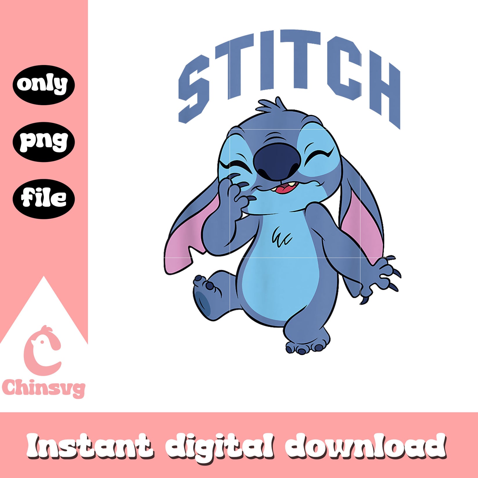 Stitch Cute standing smile png, Stitch text stitch Cute smile png – Chinsvg