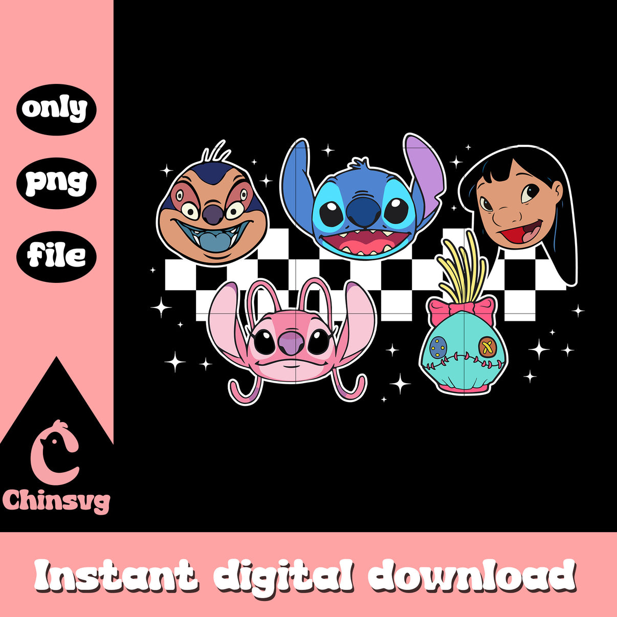 Stitch characters face design png, stitch cartoon character png – Chinsvg