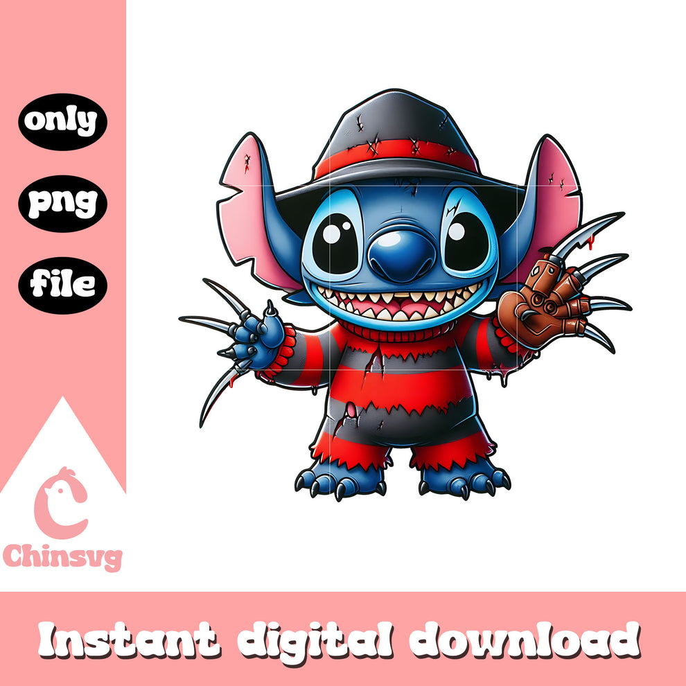 Stitch freddy krueger halloween design png, stitch freddy krueger png ...
