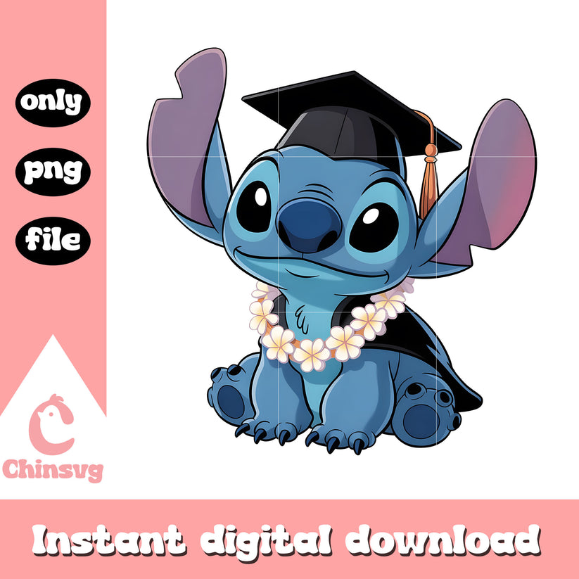 Stitch graduation cap wreath sitting png, lilo and stitch png – Chinsvg